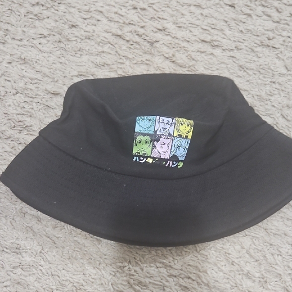 Accessories | Black Anime Graphic Bucket Hat | Poshmark